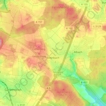 Steinbach topographic map, elevation, terrain