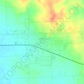 Odon topographic map, elevation, terrain