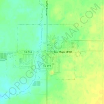 Roland topographic map, elevation, terrain