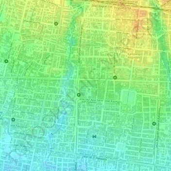 Ngampilan topographic map, elevation, terrain