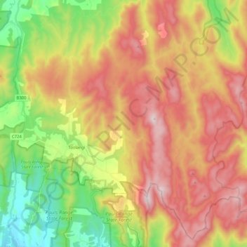 Toolangi topographic map, elevation, terrain