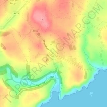 Stradbally topographic map, elevation, terrain