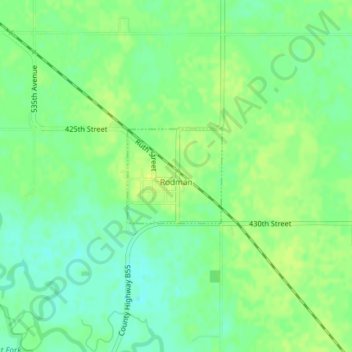 Rodman topographic map, elevation, terrain