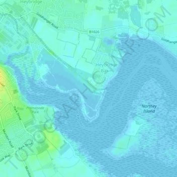Heybridge Basin topographic map, elevation, terrain