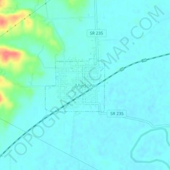 Medora topographic map, elevation, terrain