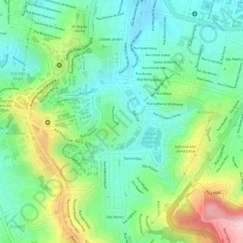 Vila Paris topographic map, elevation, terrain