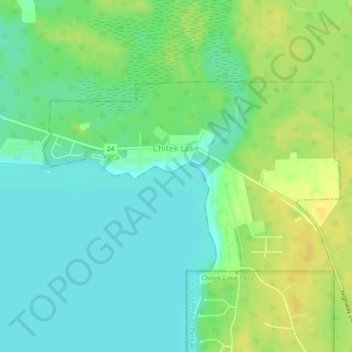 Chitek Lake topographic map, elevation, terrain