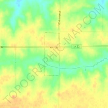 Kinross topographic map, elevation, terrain