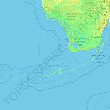Florida Keys topographic map, elevation, terrain