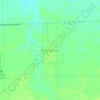 Buckingham topographic map, elevation, terrain