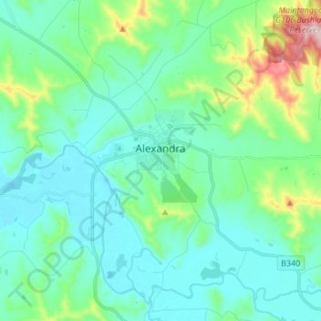 Alexandra topographic map, elevation, terrain