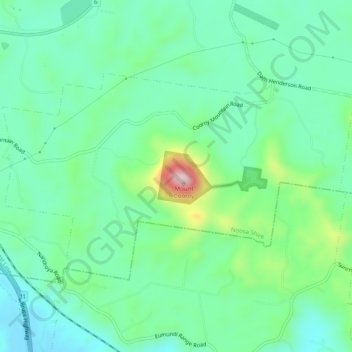 Cooroy Mountain topographic map, elevation, terrain