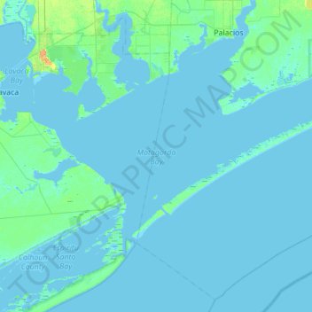 Matagorda Bay topographic map, elevation, terrain