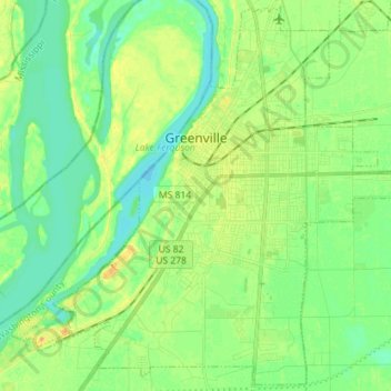 Greenville topographic map, elevation, terrain