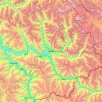 Ghanche District topographic map, elevation, terrain