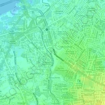 Pamplona Uno topographic map, elevation, terrain