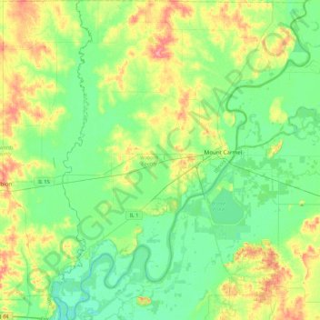 Wabash County topographic map, elevation, terrain