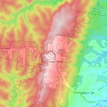 Kurrajong Heights topographic map, elevation, terrain