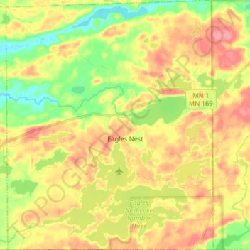 Eagles Nest Township topographic map, elevation, terrain