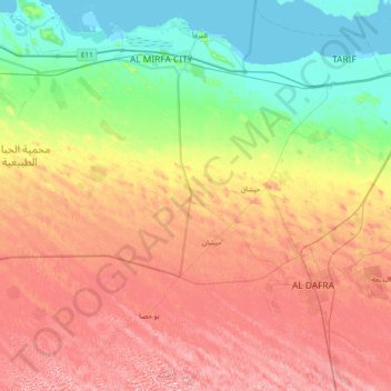 Habshan topographic map, elevation, terrain
