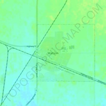 Watson topographic map, elevation, terrain