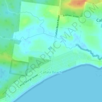 Callala Beach topographic map, elevation, terrain