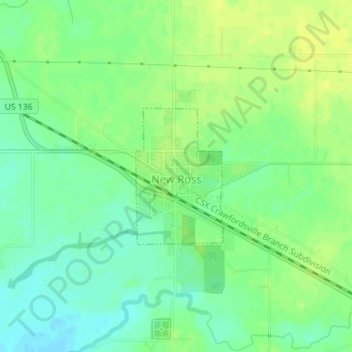 New Ross topographic map, elevation, terrain