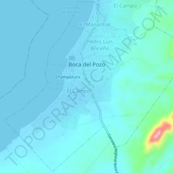 Boca del Pozo topographic map, elevation, terrain