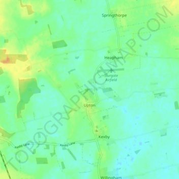 Upton CP topographic map, elevation, terrain