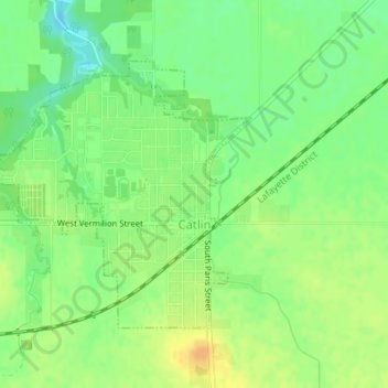 Catlin topographic map, elevation, terrain