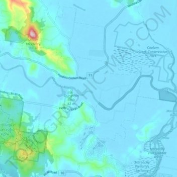 Maroochy River topographic map, elevation, terrain