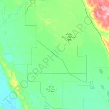 Moore River National Park topographic map, elevation, terrain