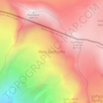 Mna Glacier topographic map, elevation, terrain