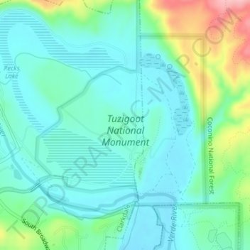 Tuzigoot National Monument topographic map, elevation, terrain