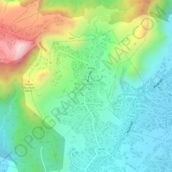 Mapusagafou topographic map, elevation, terrain