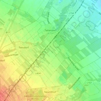 Tattendorf topographic map, elevation, terrain