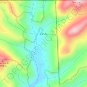 Tate City topographic map, elevation, terrain