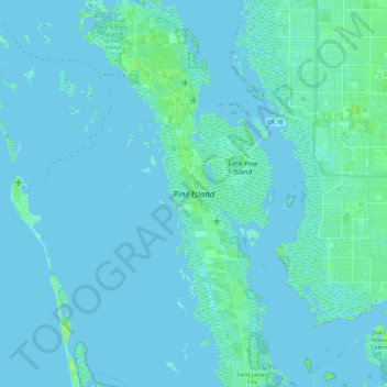 Pine Island topographic map, elevation, terrain