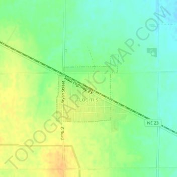 Loomis topographic map, elevation, terrain