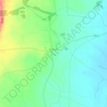 Ardagh topographic map, elevation, terrain