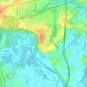 Murrumba Downs topographic map, elevation, terrain