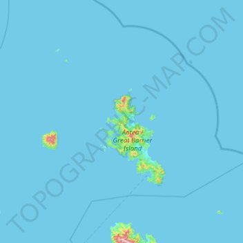 Aotea Great Barrier topographic map, elevation, terrain