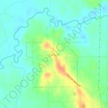 Orient topographic map, elevation, terrain