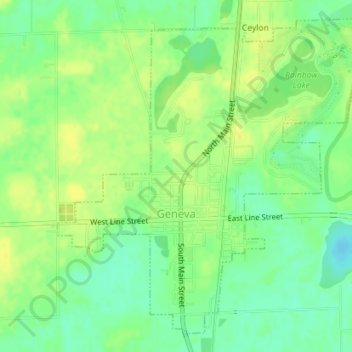 Geneva topographic map, elevation, terrain