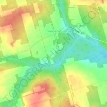 Head of Montague topographic map, elevation, terrain