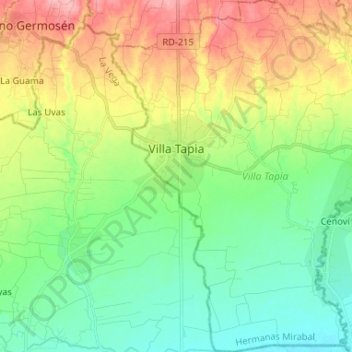 Villa Tapia topographic map, elevation, terrain