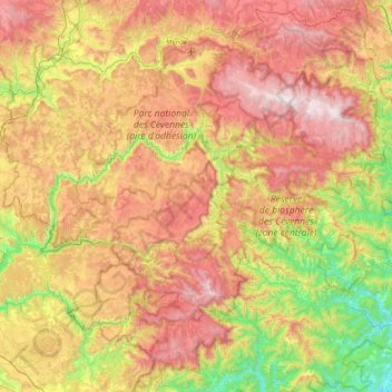Florac topographic map, elevation, terrain
