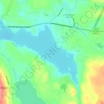 Northwood Lake topographic map, elevation, terrain