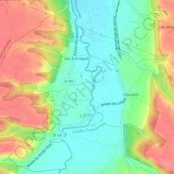 Lafitte topographic map, elevation, terrain