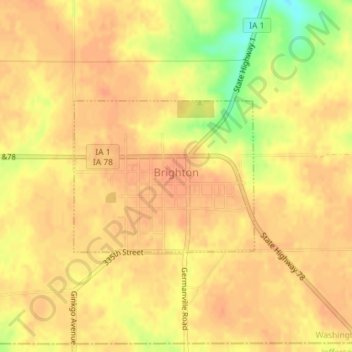 Brighton topographic map, elevation, terrain